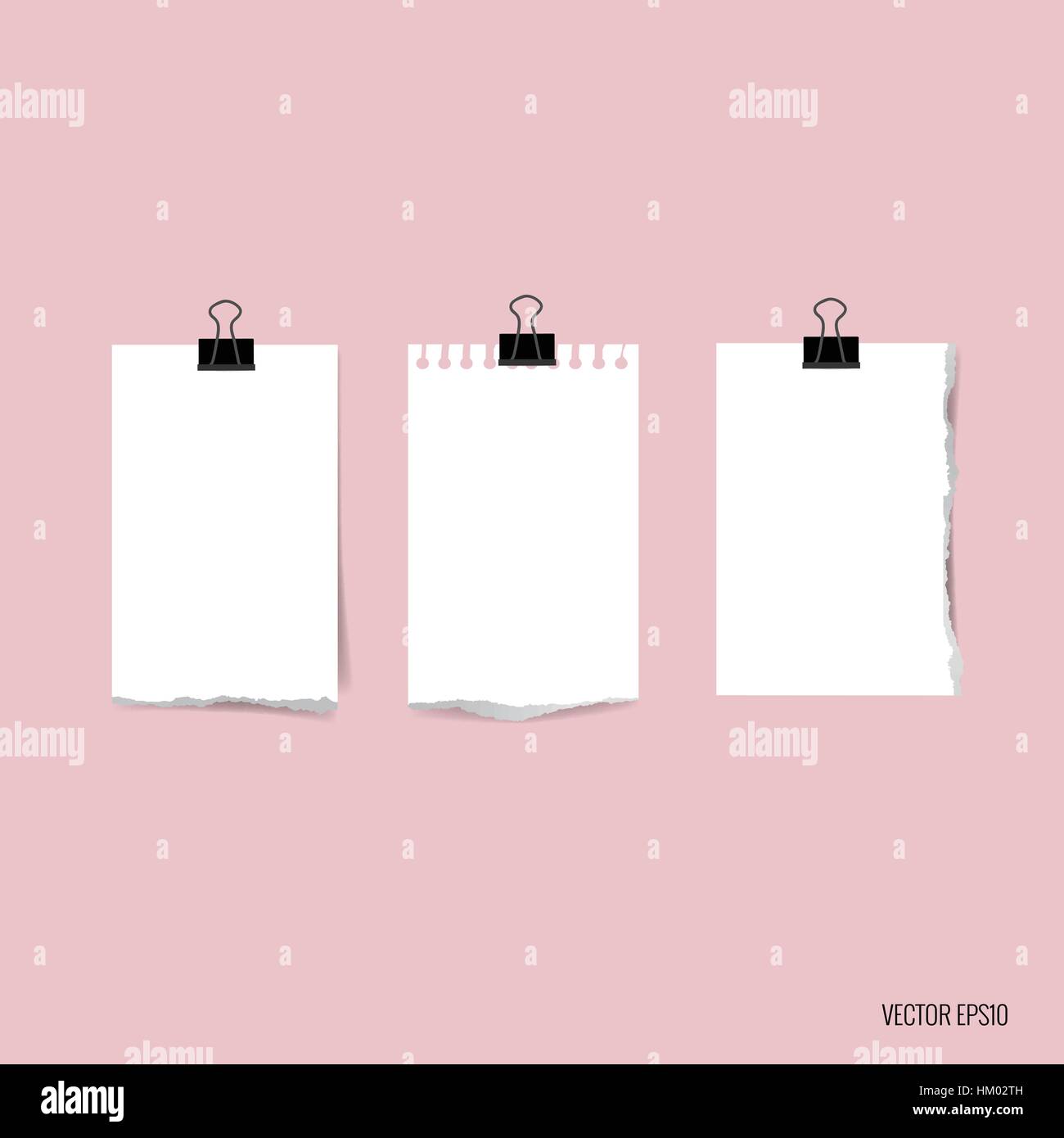White torn note papers. Vector illustration Stock Vector Image & Art ...
