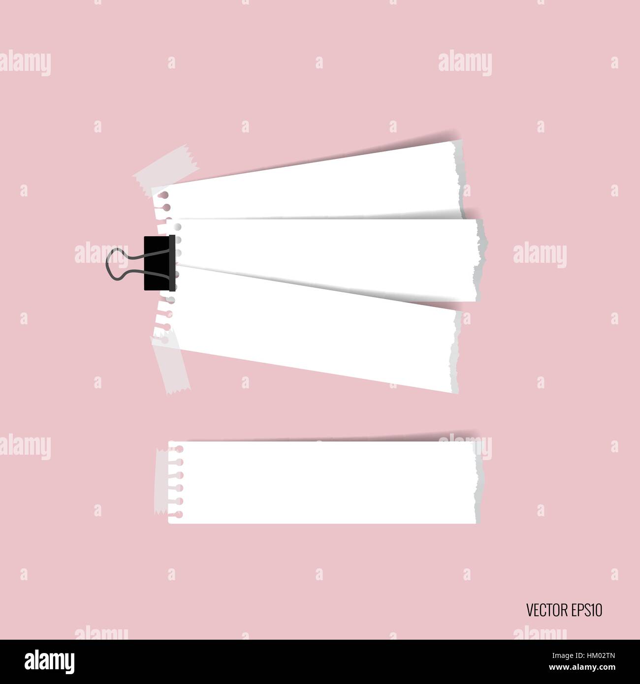 White torn note papers. Vector illustration Stock Vector Image & Art ...