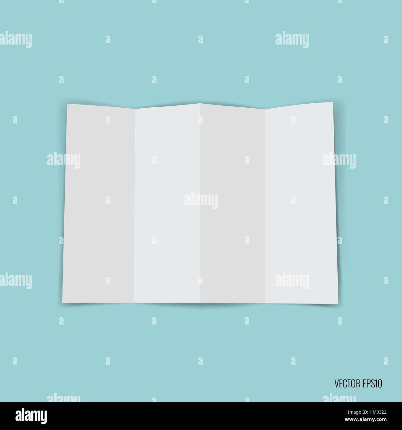 Four - fold white template paper. Vector illustration Stock Vector ...