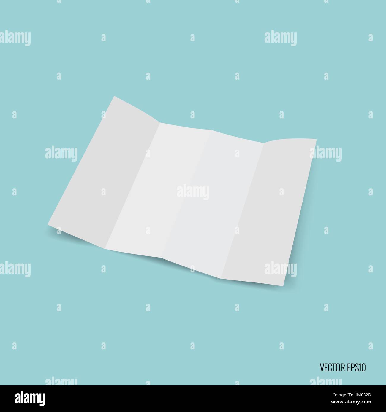 Four - fold white template paper. Vector illustration Stock Vector ...