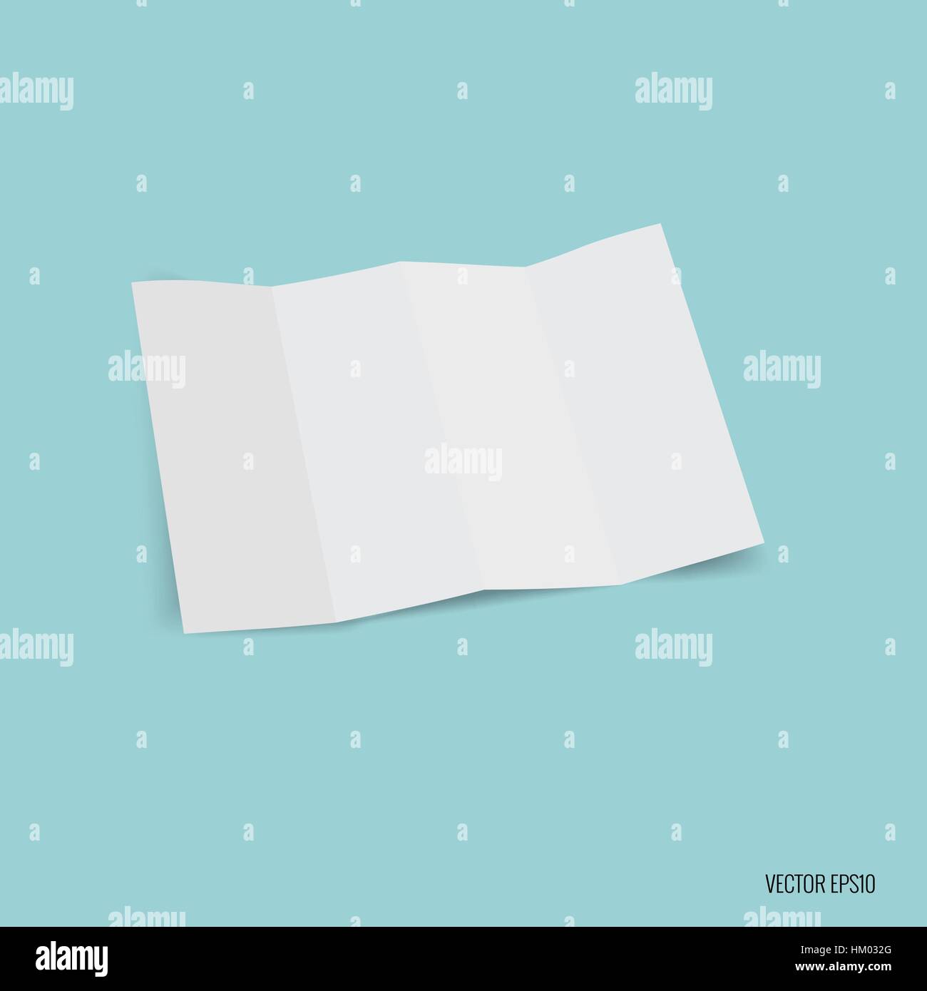 Four - fold white template paper. Vector illustration Stock Vector ...
