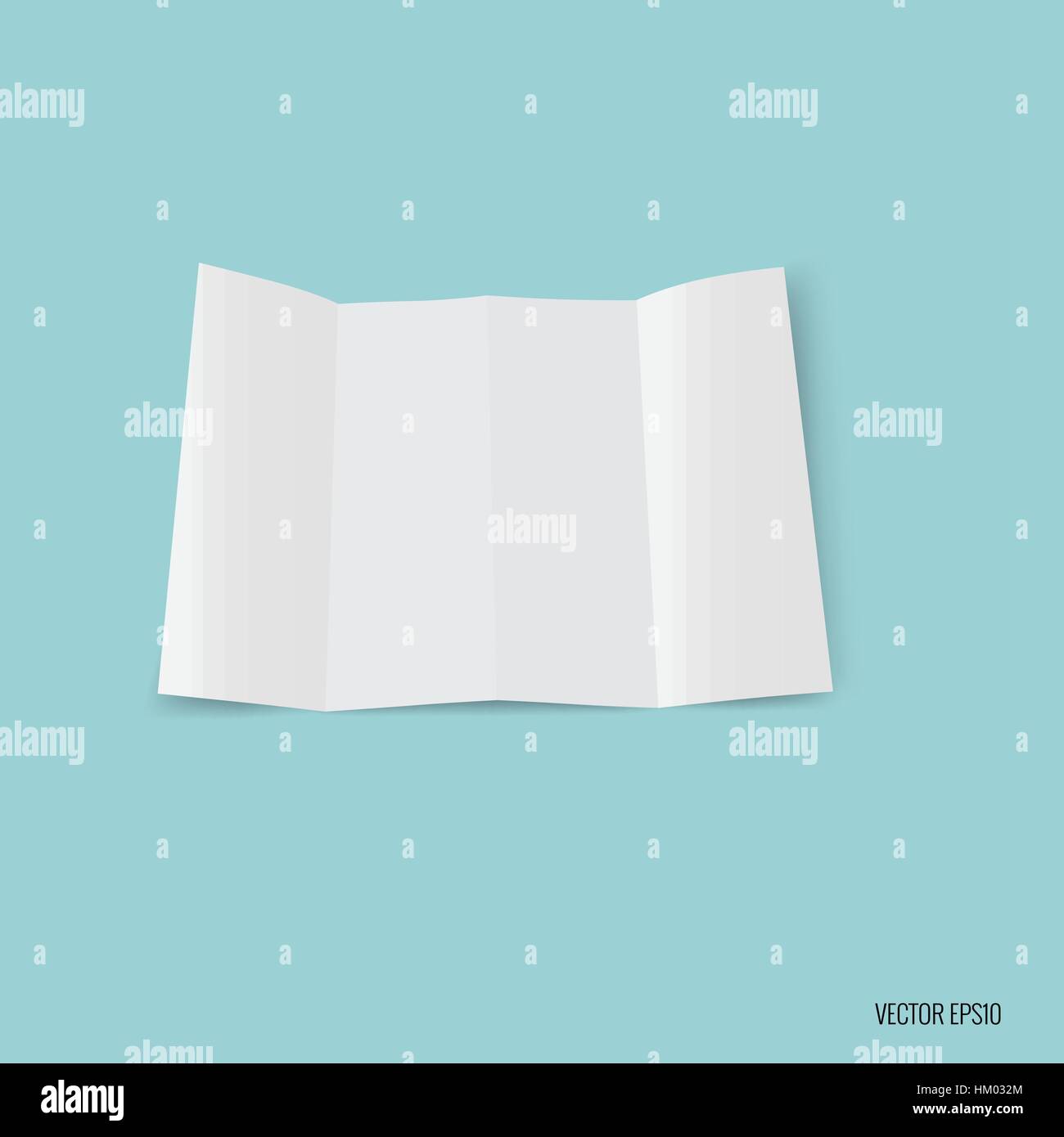 Four - fold white template paper. Vector illustration Stock Vector ...