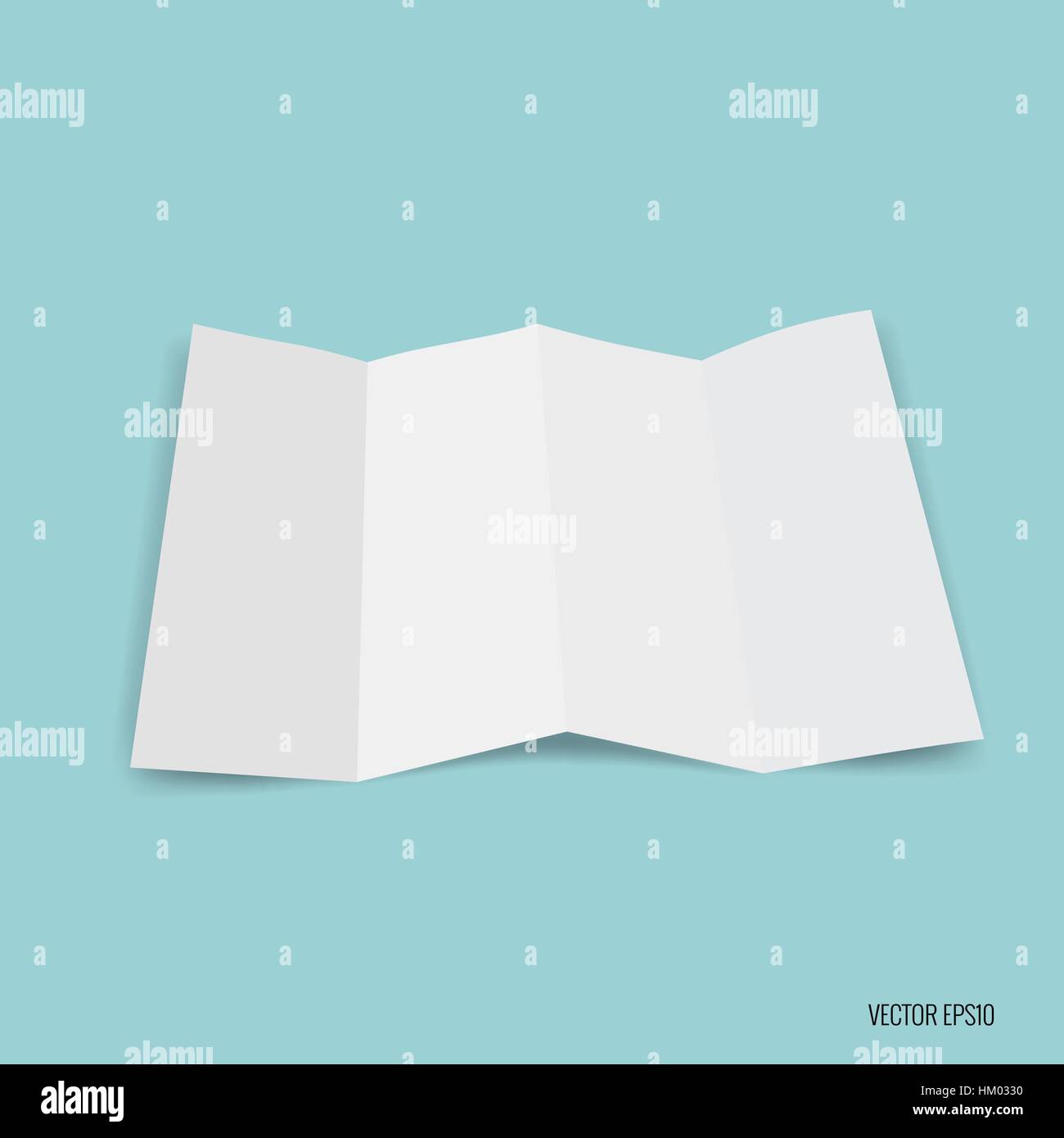 Four - fold white template paper. Vector illustration Stock Vector ...