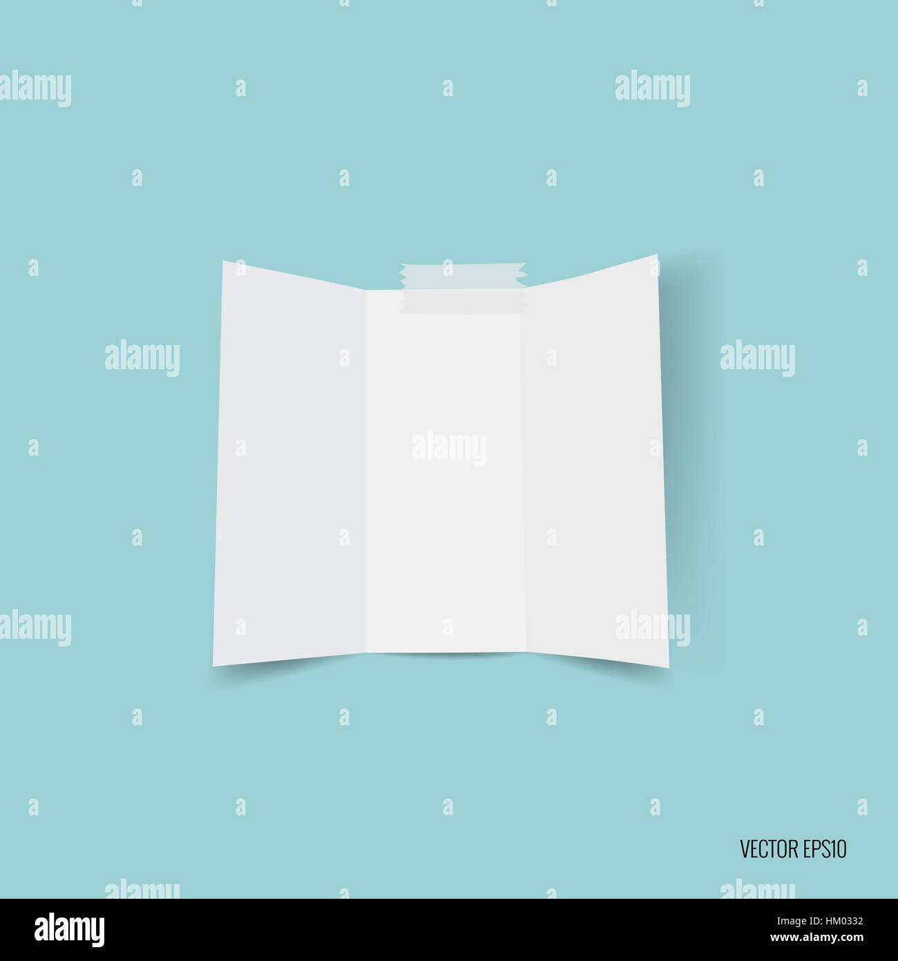 Trifold white template paper. Vector illustration Stock Vector Image ...