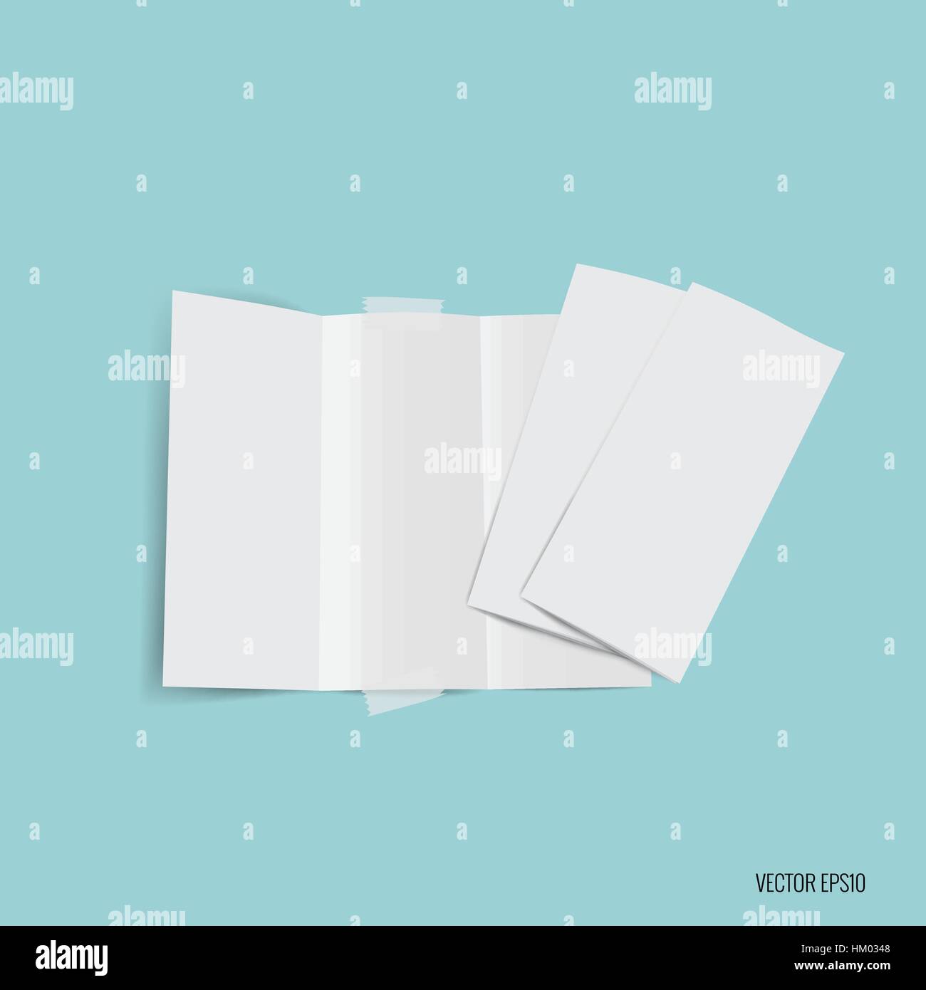 Trifold white template paper. Vector illustration Stock Vector Image ...