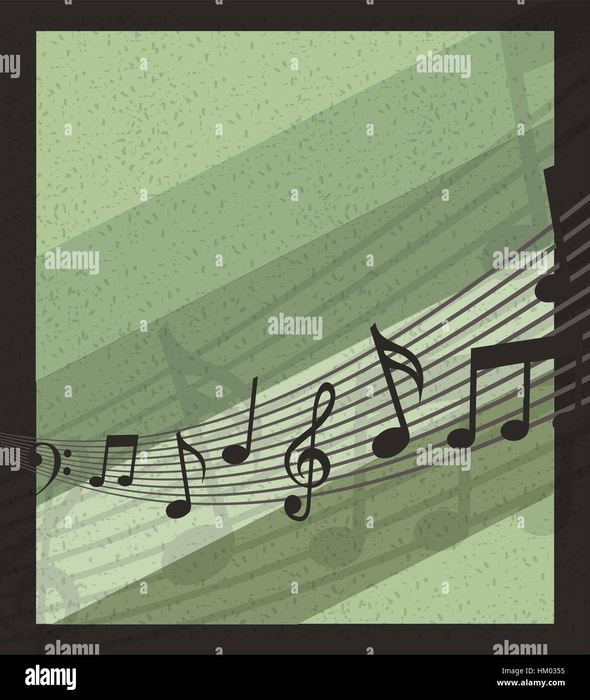 musical notes over green background. colorful design. vector ...