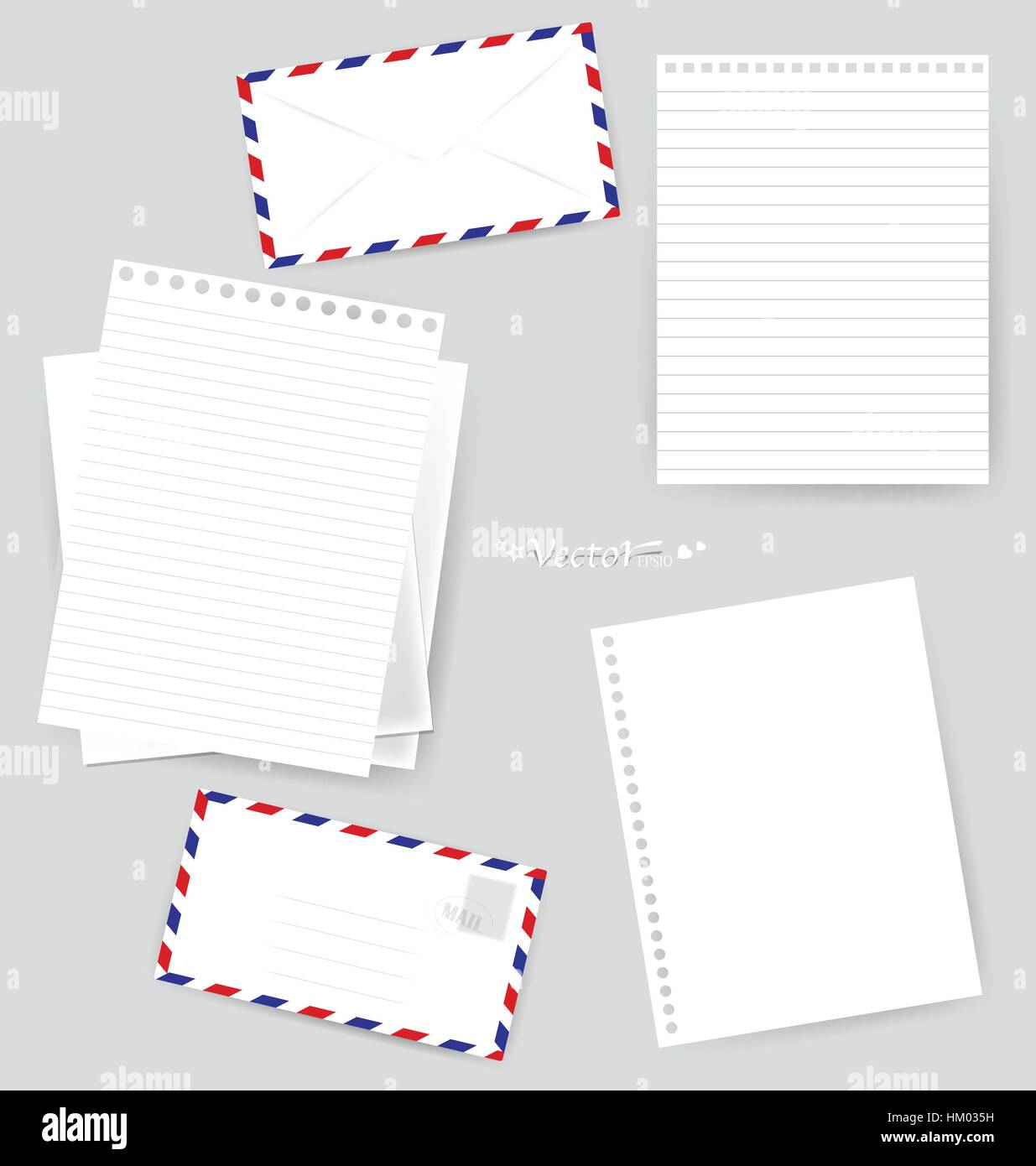 Paper designs: Envelope and various papers, ready for your message ...