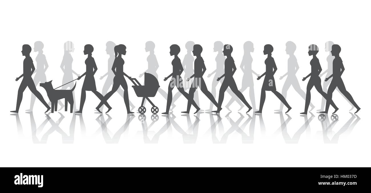 people walking over white background. vector illustration Stock Vector ...