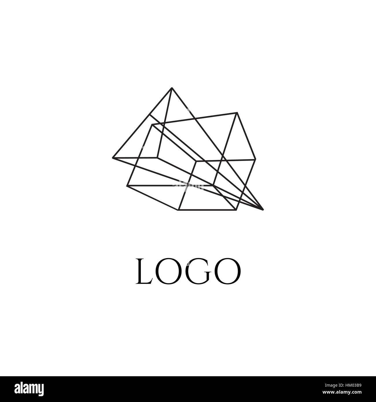 Abstract geometric linear logo in perspective Stock Vector Image & Art ...