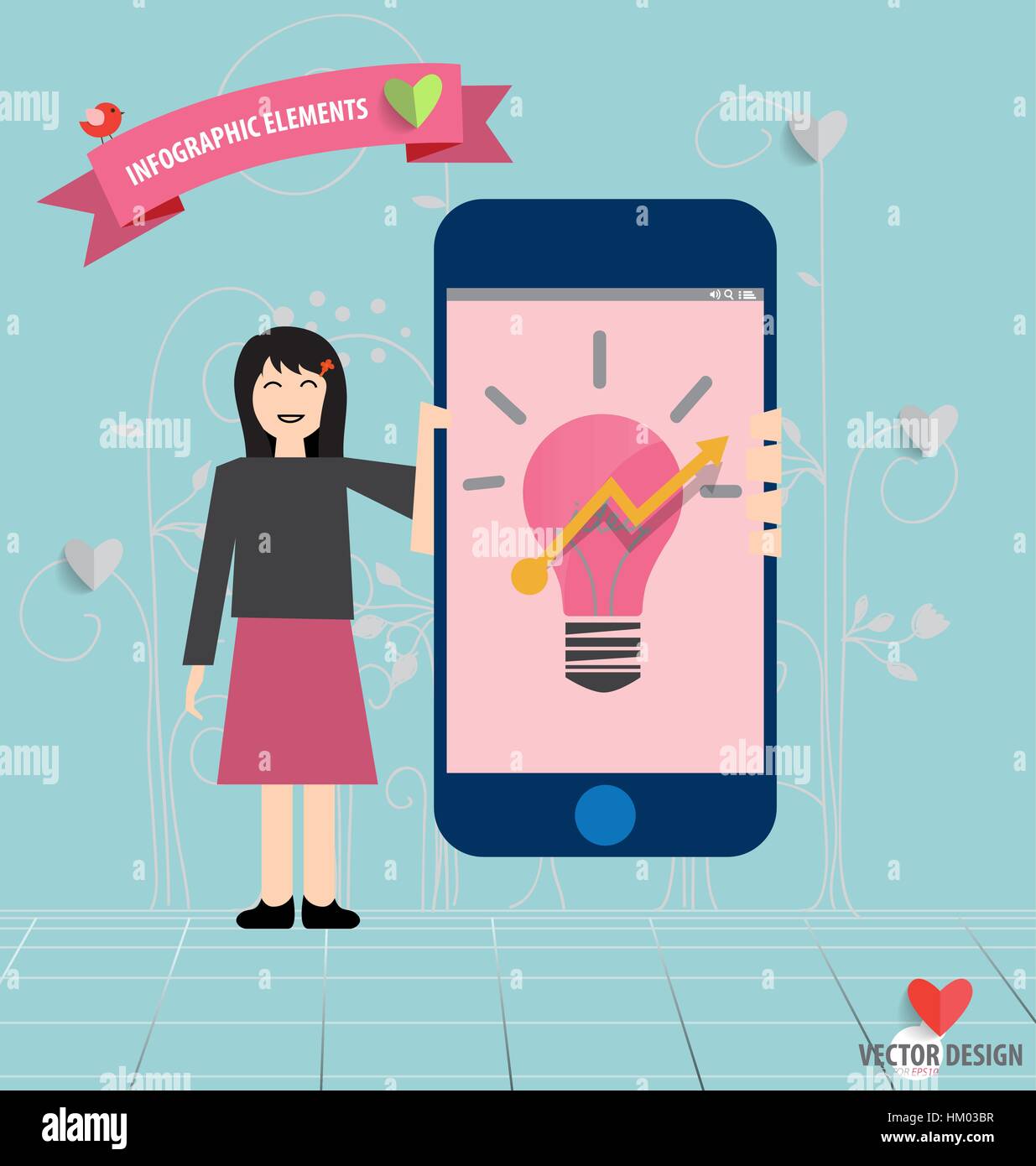 Business people cartoon showing touchscreen device. Vector illustration ...