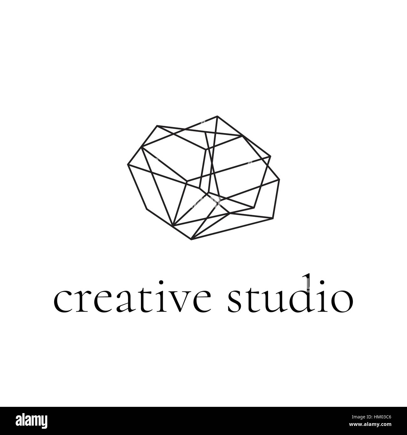 Abstract geometric linear logo in perspective Stock Vector Image & Art ...