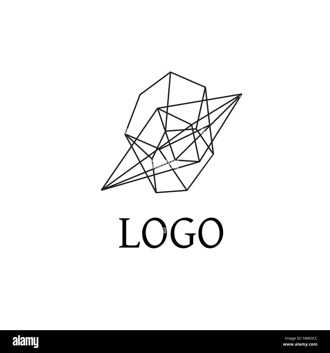 3d icon linear logo Black and White Stock Photos & Images - Alamy