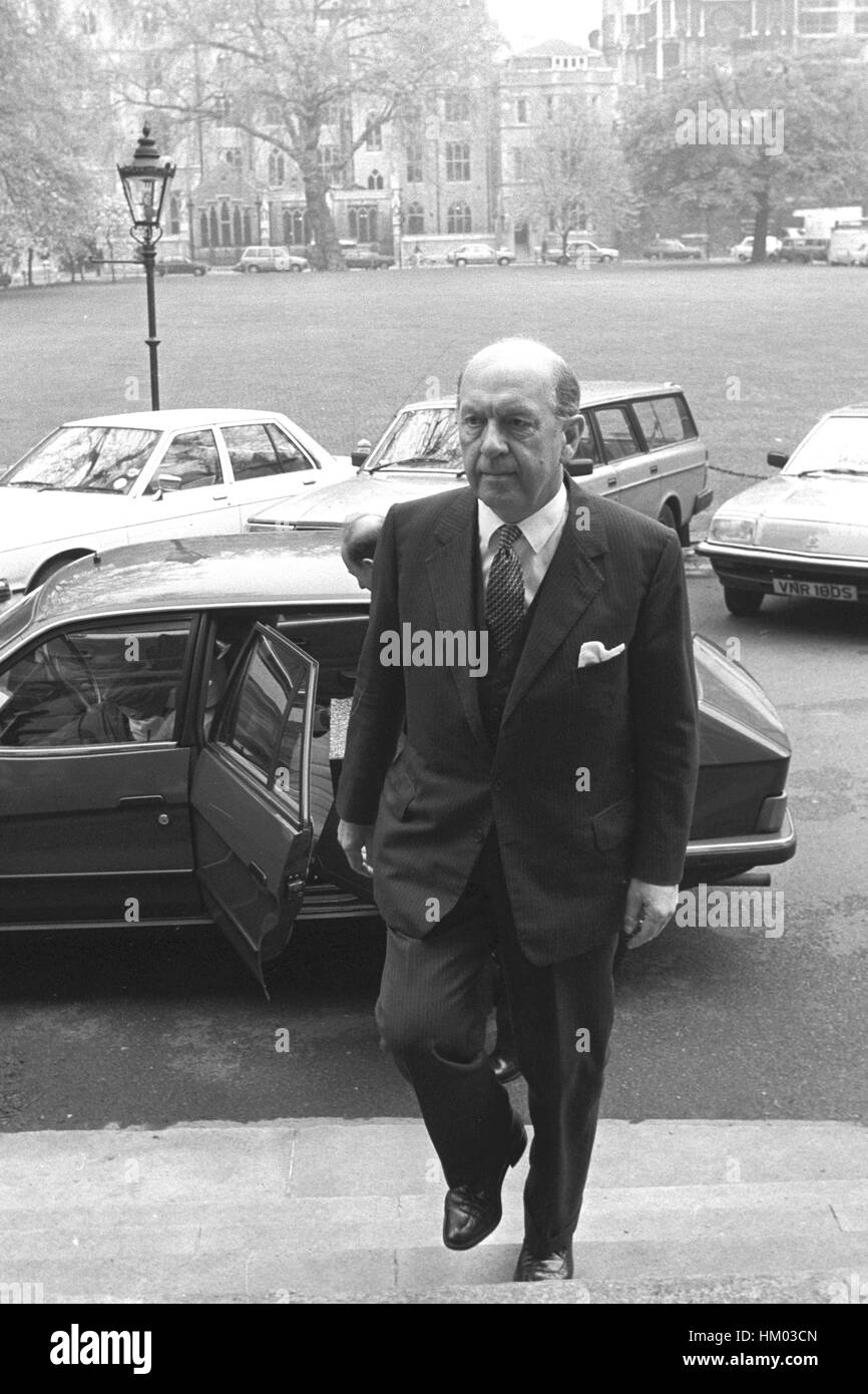 Admiralty judge Justice Sheen, 68, arriving at Church House in London ...