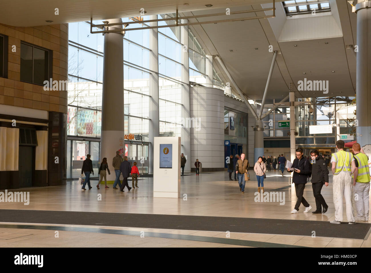 People shopping at the Intu Milton Keynes shopping Centre at the Point ...