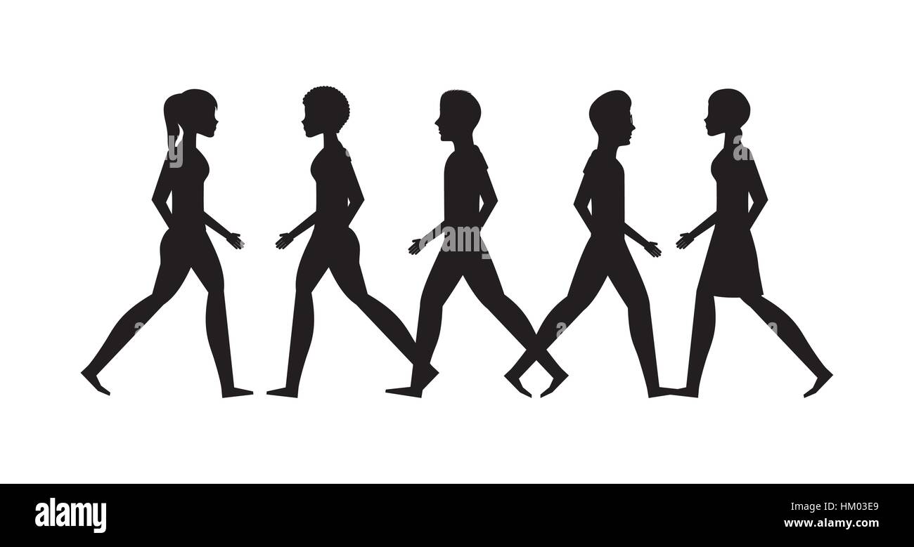 people walking over white background. vector illustration Stock Vector ...