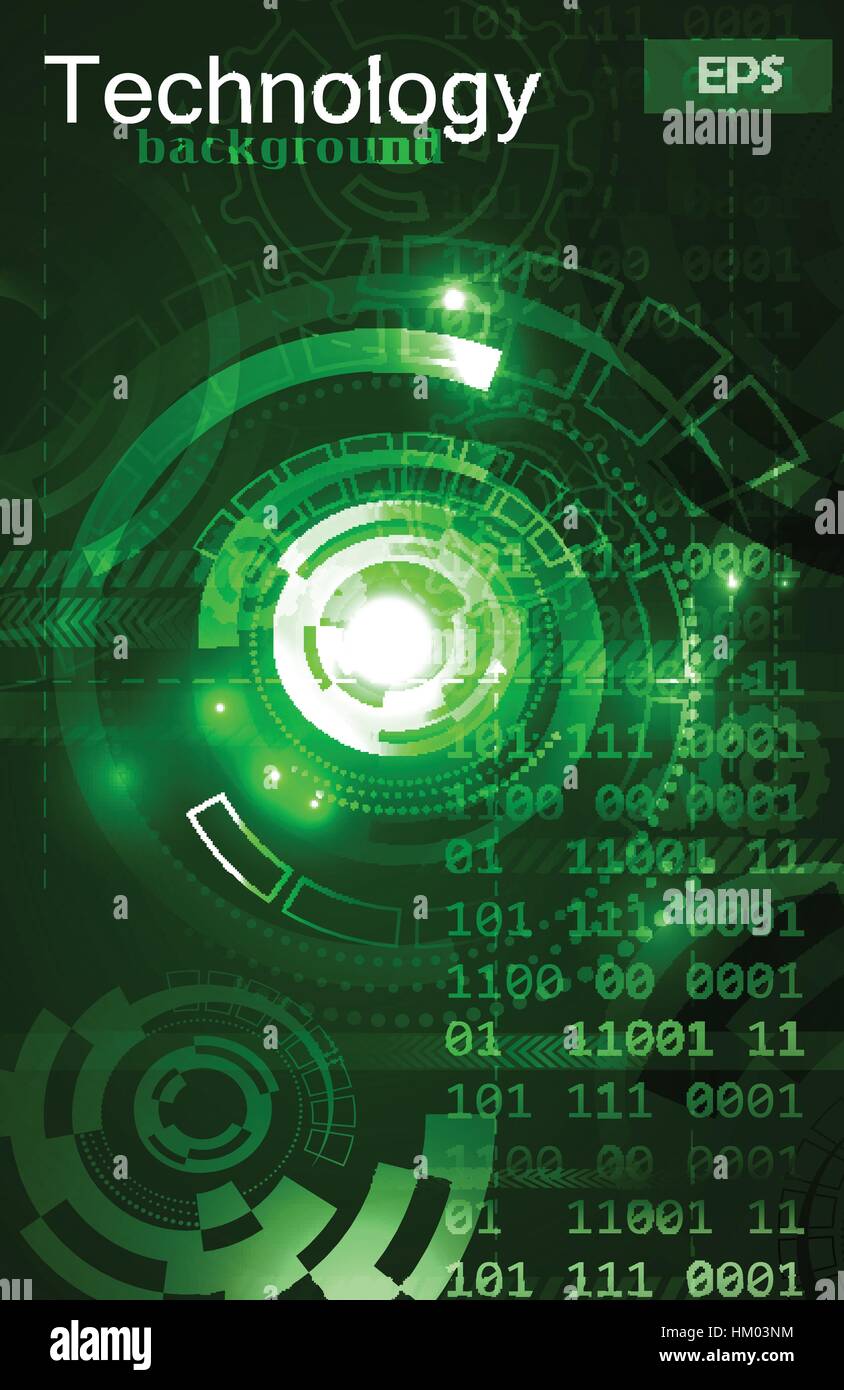 Abstract technology background vector illustration in green Stock ...