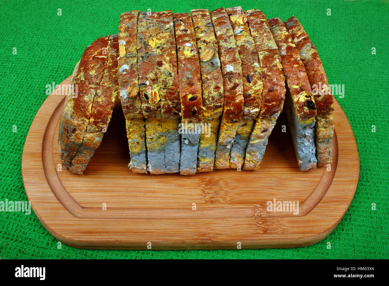 The old black mold on the bread, spoiled and mold food Stock Photo - Alamy