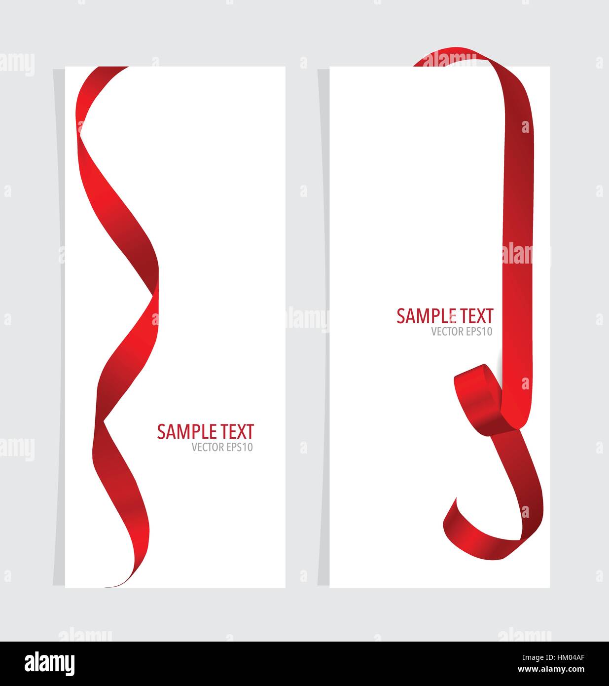 Cards with red ribbons. Vector illustration Stock Vector Image & Art ...