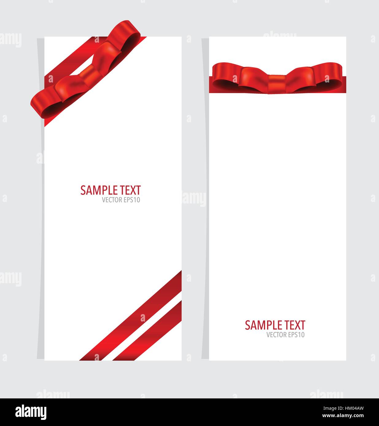 Cards with red ribbons. Vector illustration Stock Vector Image & Art ...