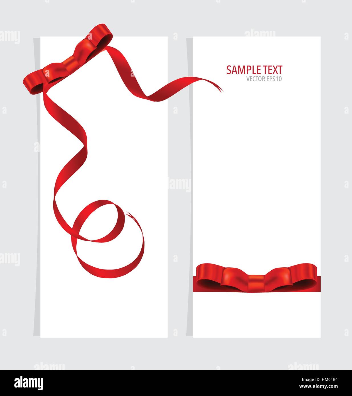 Cards with red ribbon. Vector illustration Stock Vector Image & Art - Alamy
