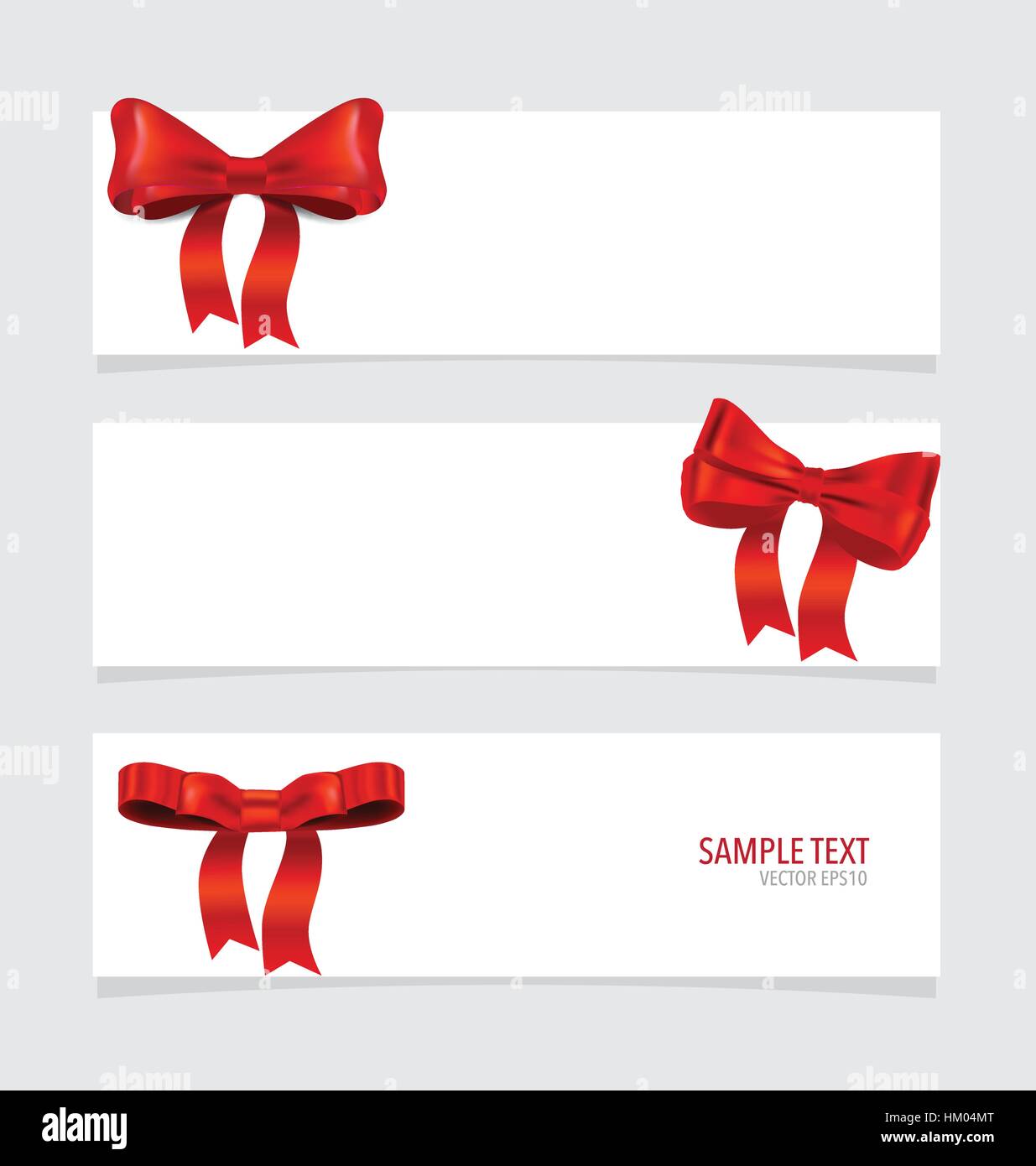 Cards with red ribbons. Vector illustration Stock Vector Image & Art ...