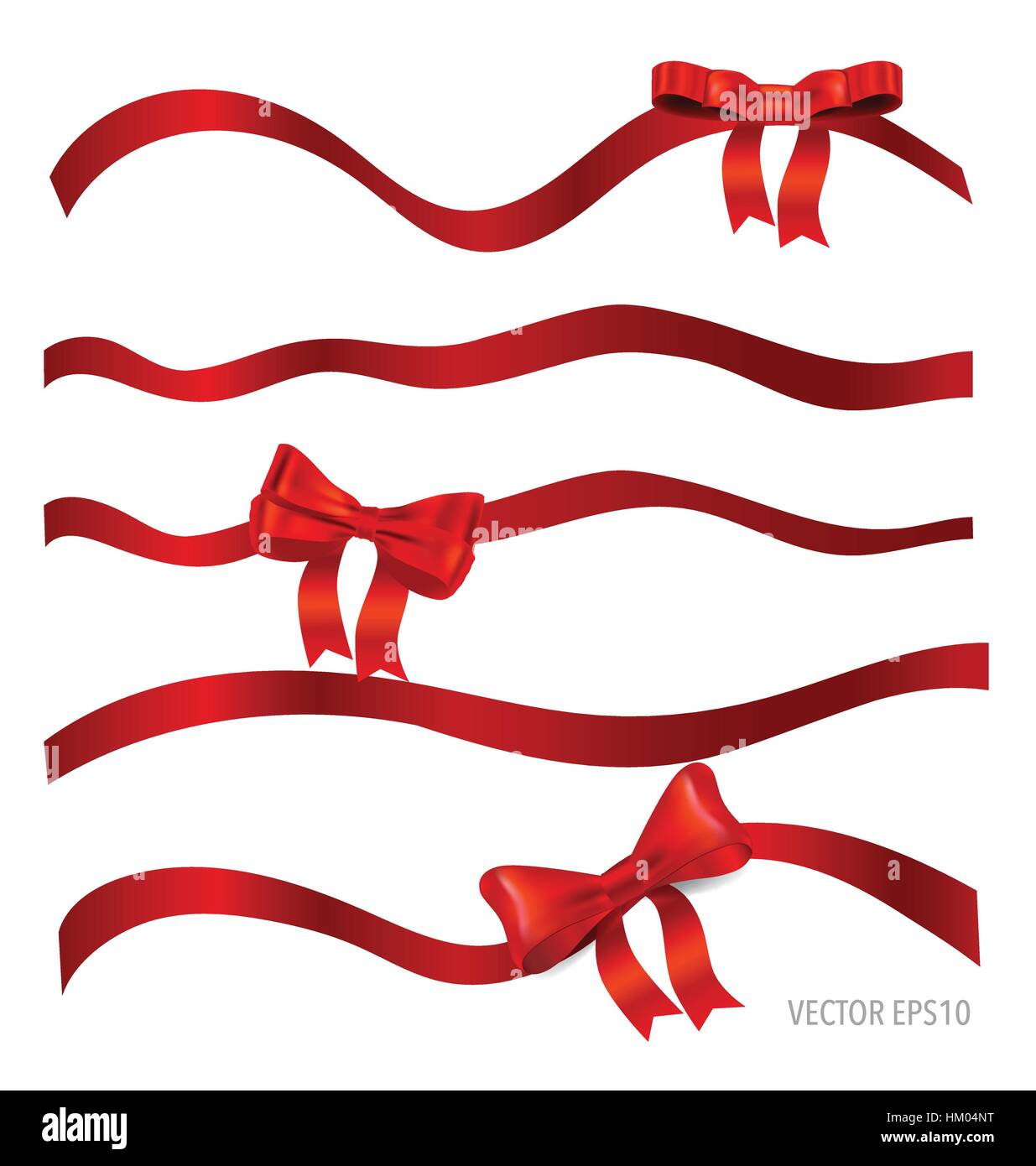 Shiny red ribbon on white background. Vector illustration Stock Vector ...