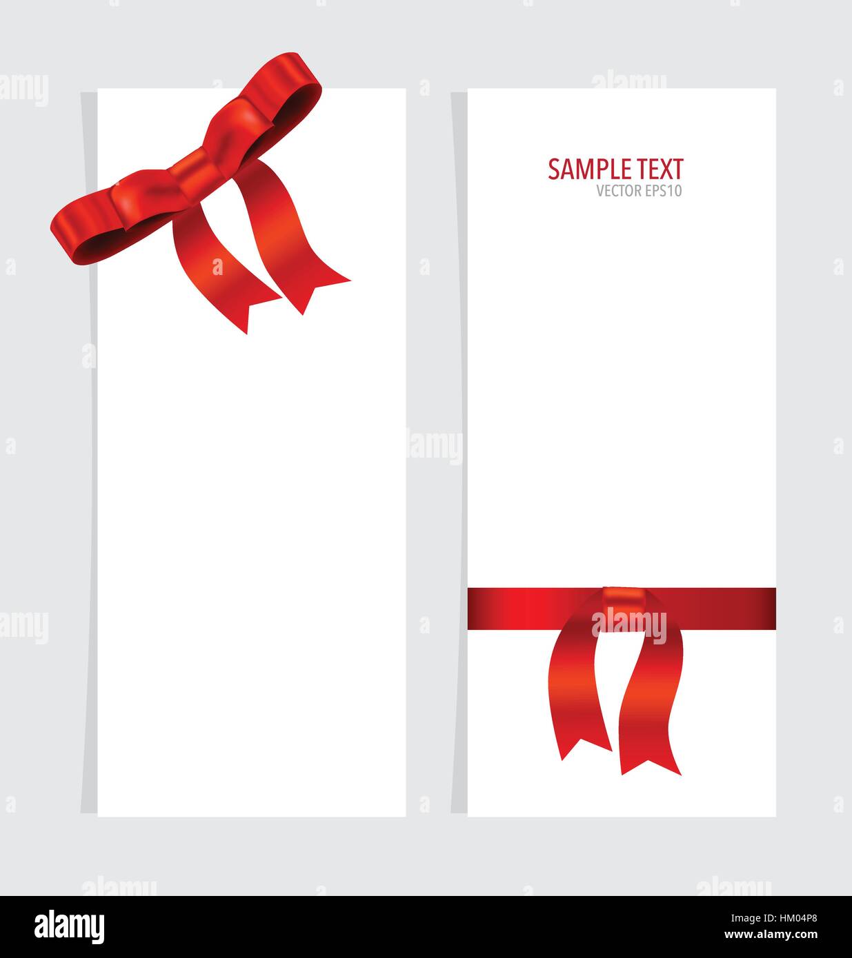 Cards with red ribbons. Vector illustration Stock Vector Image & Art ...