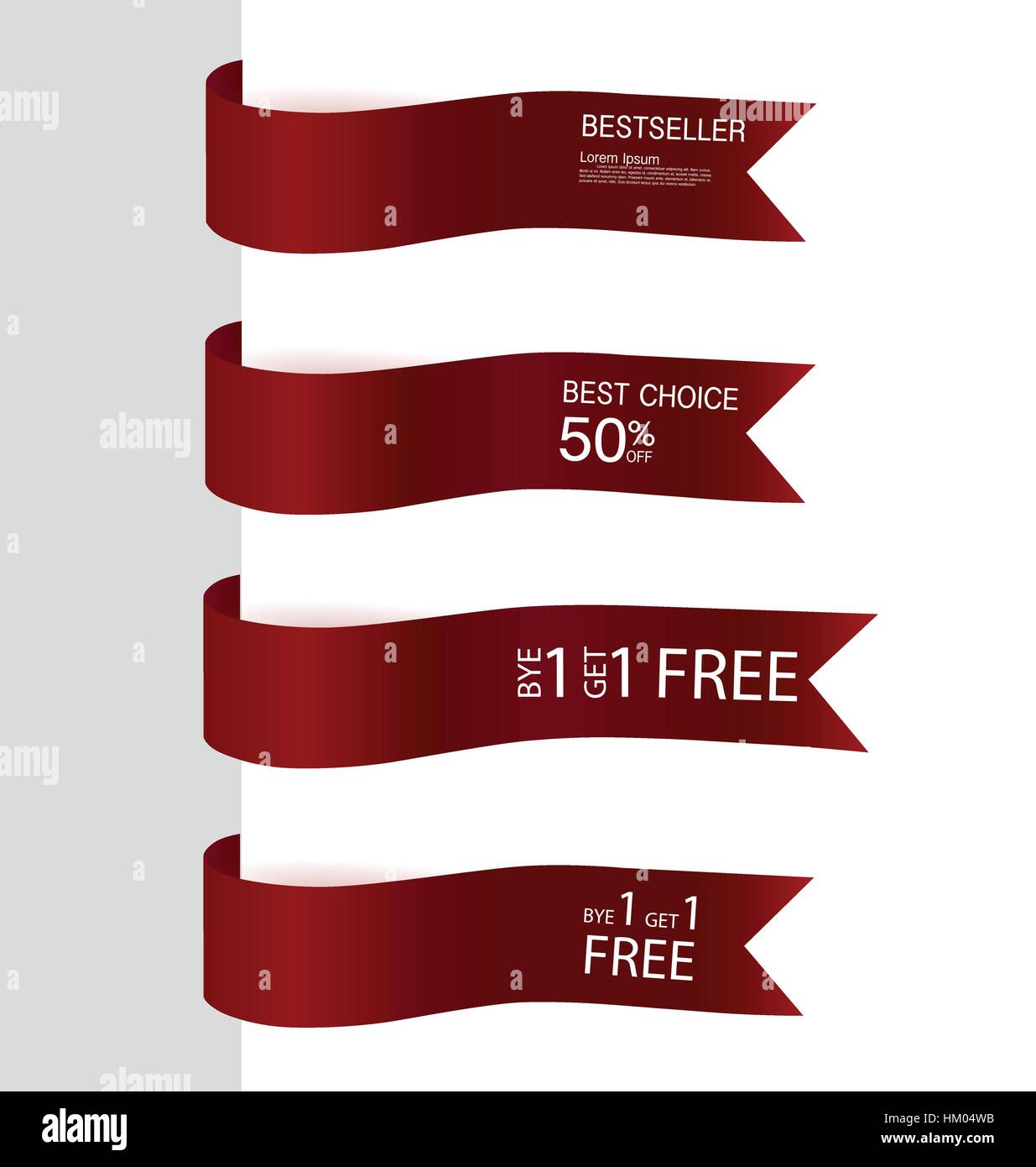 Shiny ribbon promotional products design with copy space. Vector ...