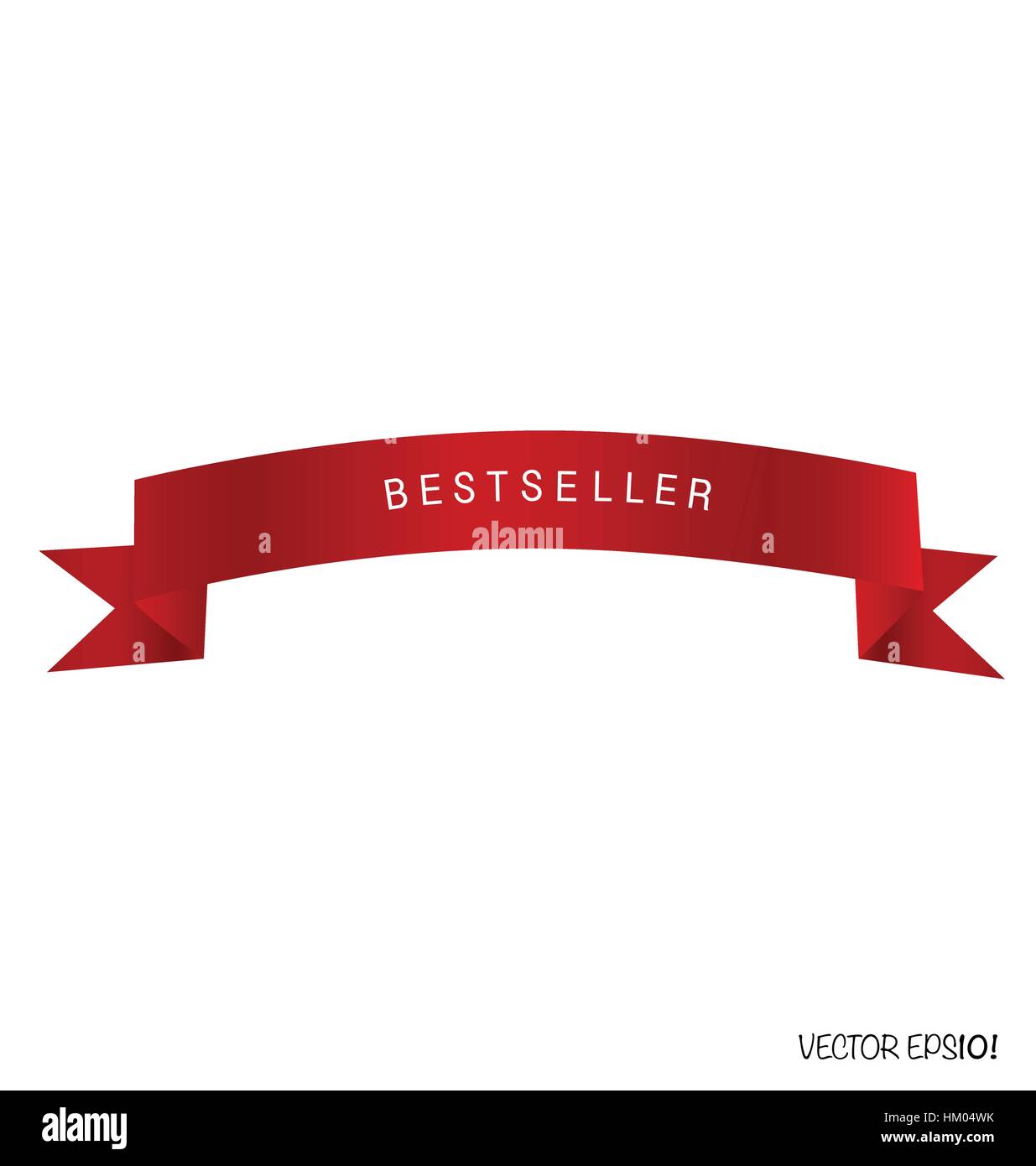 Shiny red ribbon on white background with copy space. Vector ...