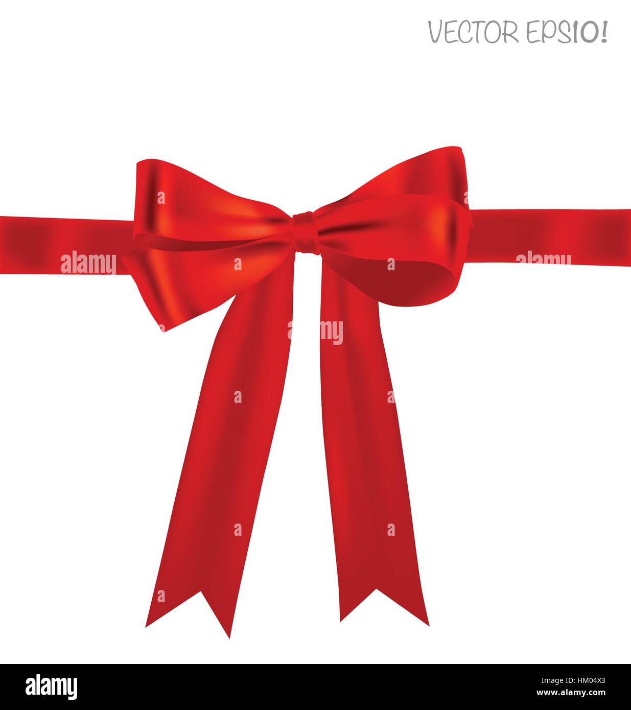 Shiny red ribbon on white background with copy space. Vector ...