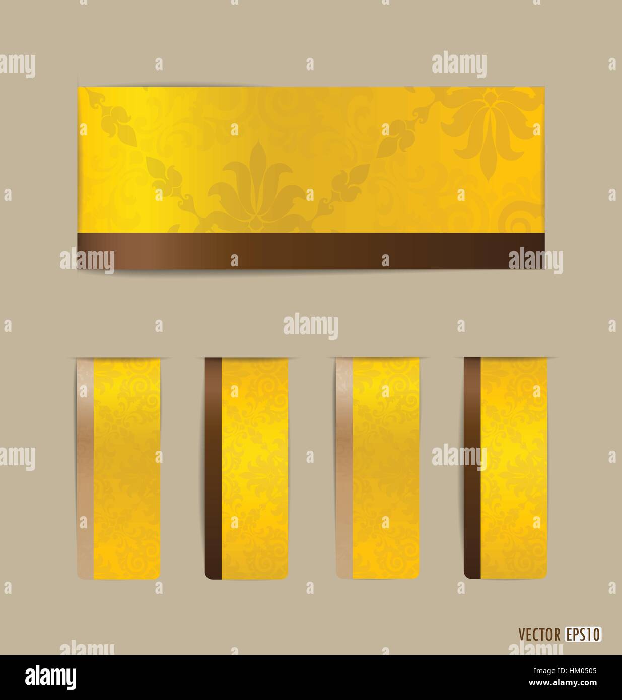 Set of vintage note papers, seamless retro pattern background. Vector ...