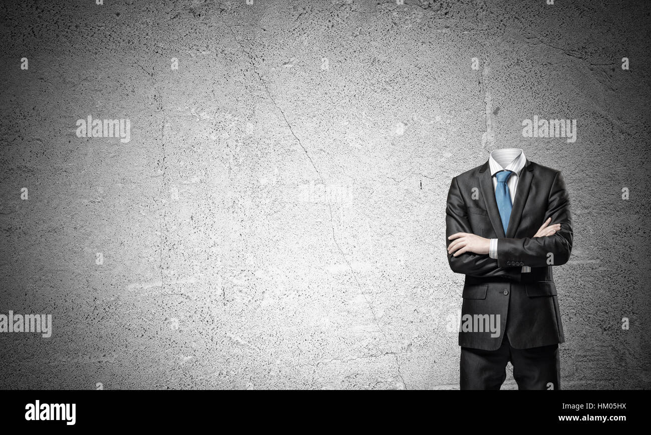 Businessman without head Stock Photo - Alamy