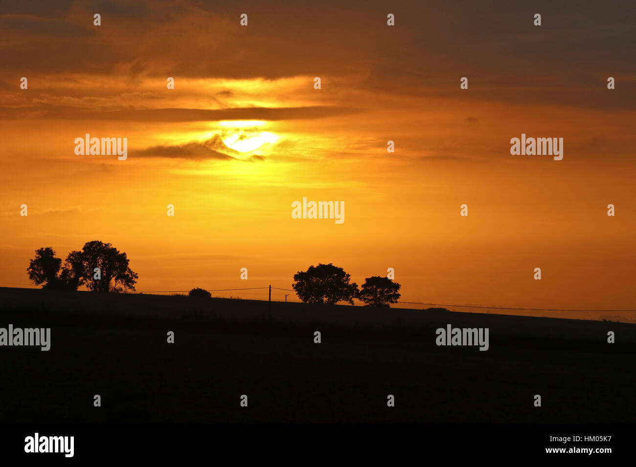 Sunset ON The Levels Stock Photo - Alamy