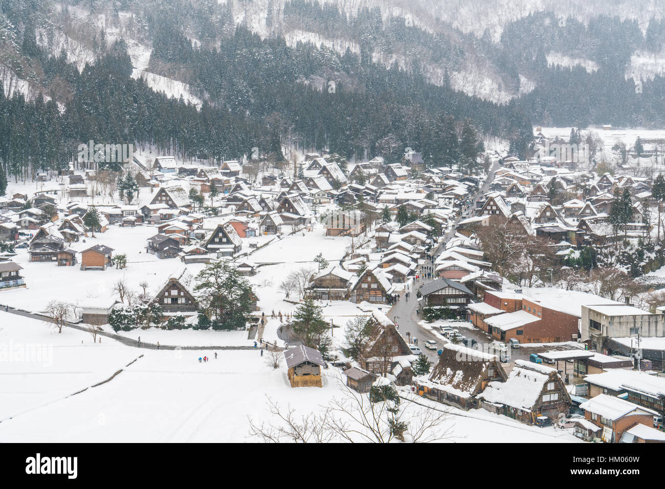 Winter Of Shirakawago with snow falling , Japan Stock Photo - Alamy