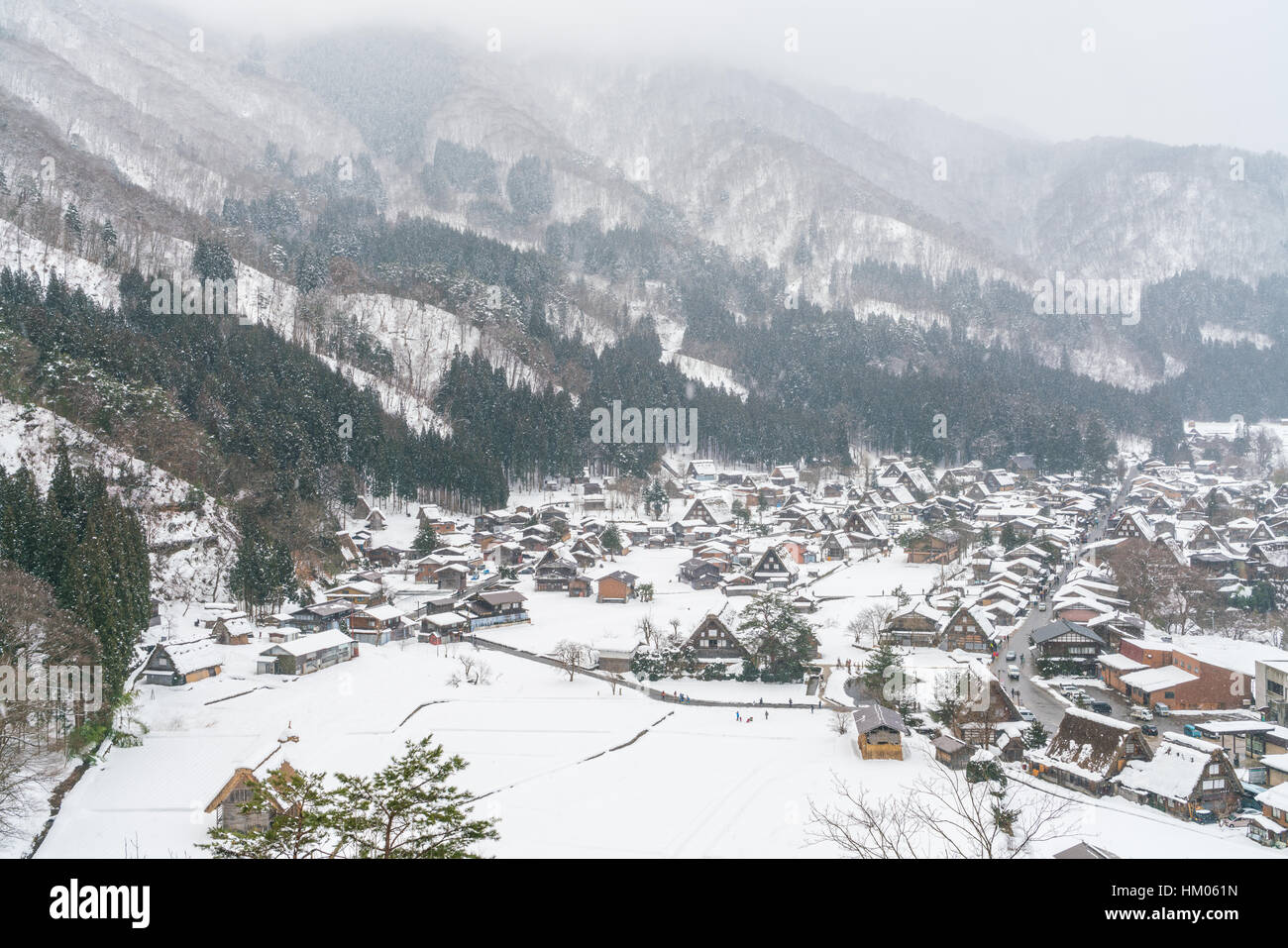 Winter Of Shirakawago with snow falling , Japan Stock Photo - Alamy