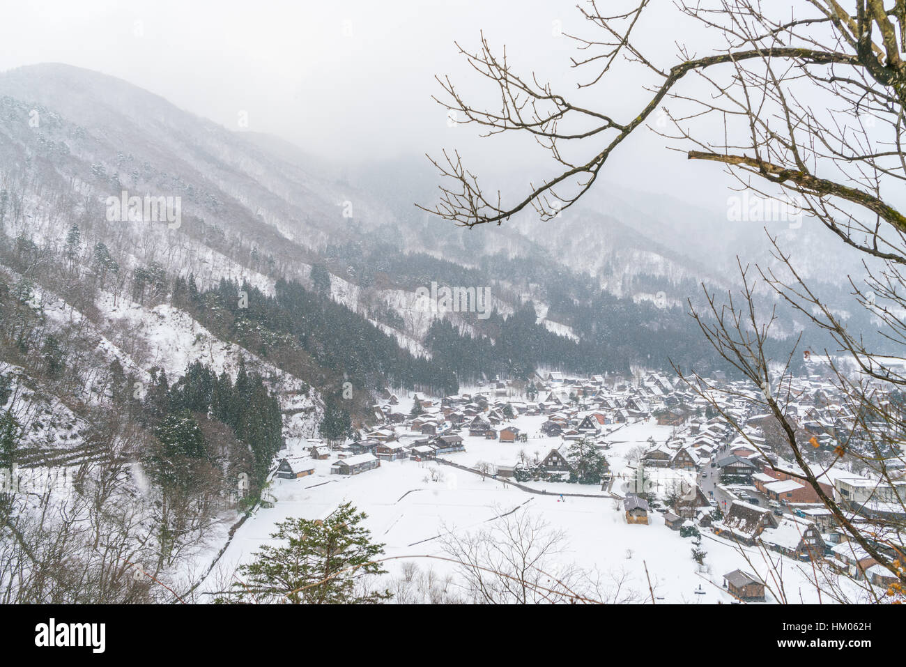 Winter Of Shirakawago with snow falling , Japan Stock Photo - Alamy