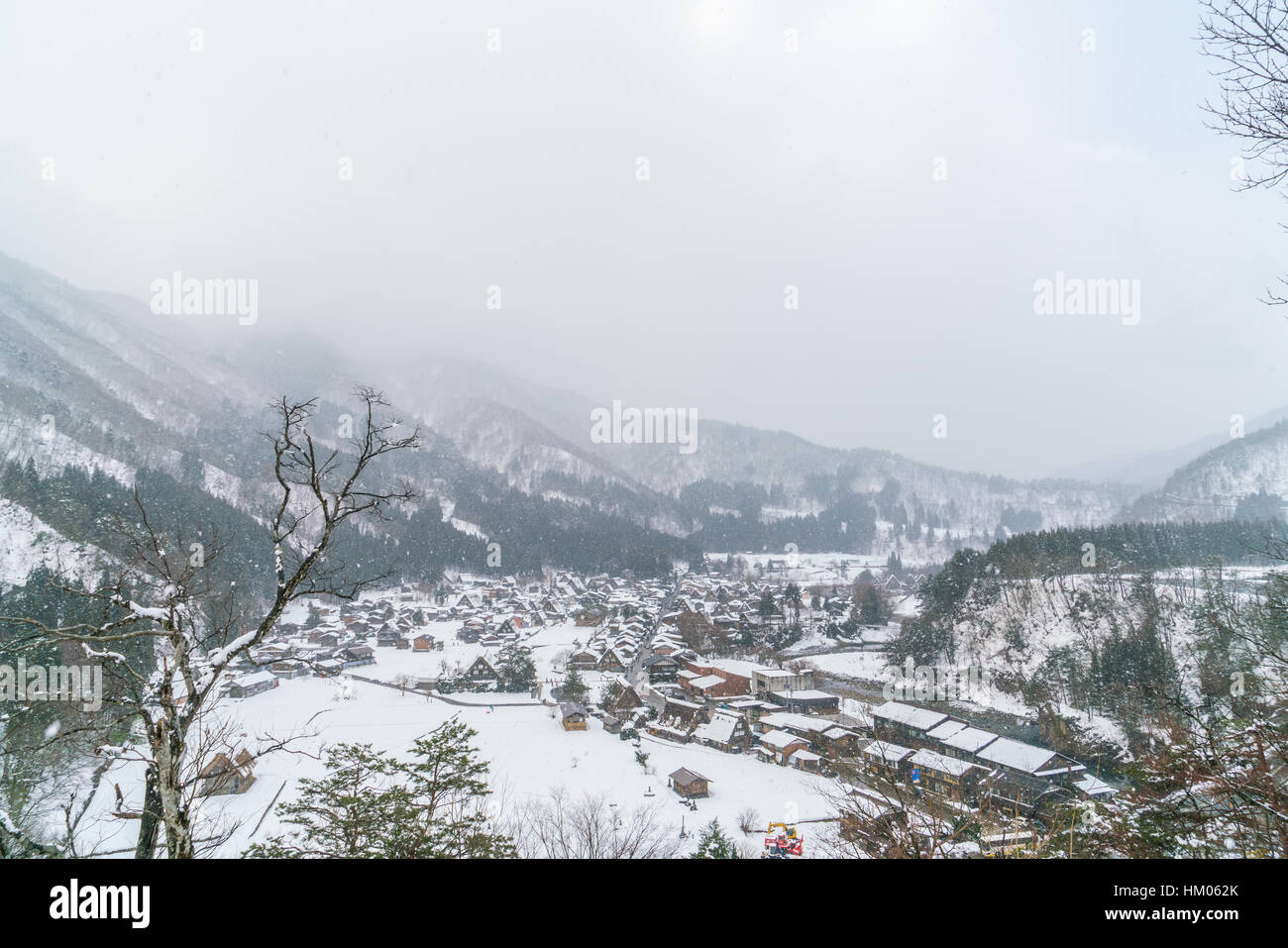Winter Of Shirakawago with snow falling , Japan Stock Photo - Alamy