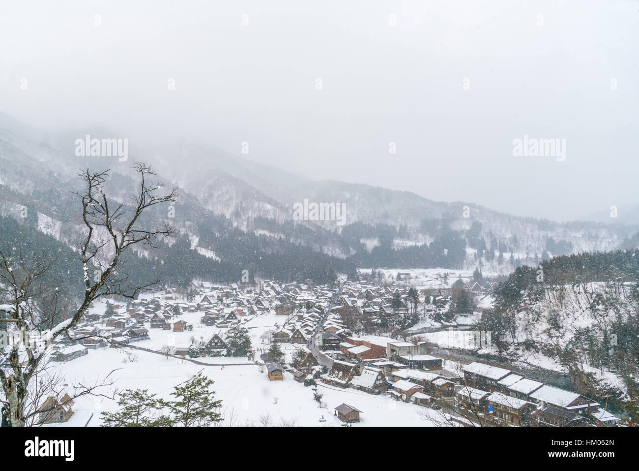 Winter Of Shirakawago with snow falling , Japan Stock Photo - Alamy