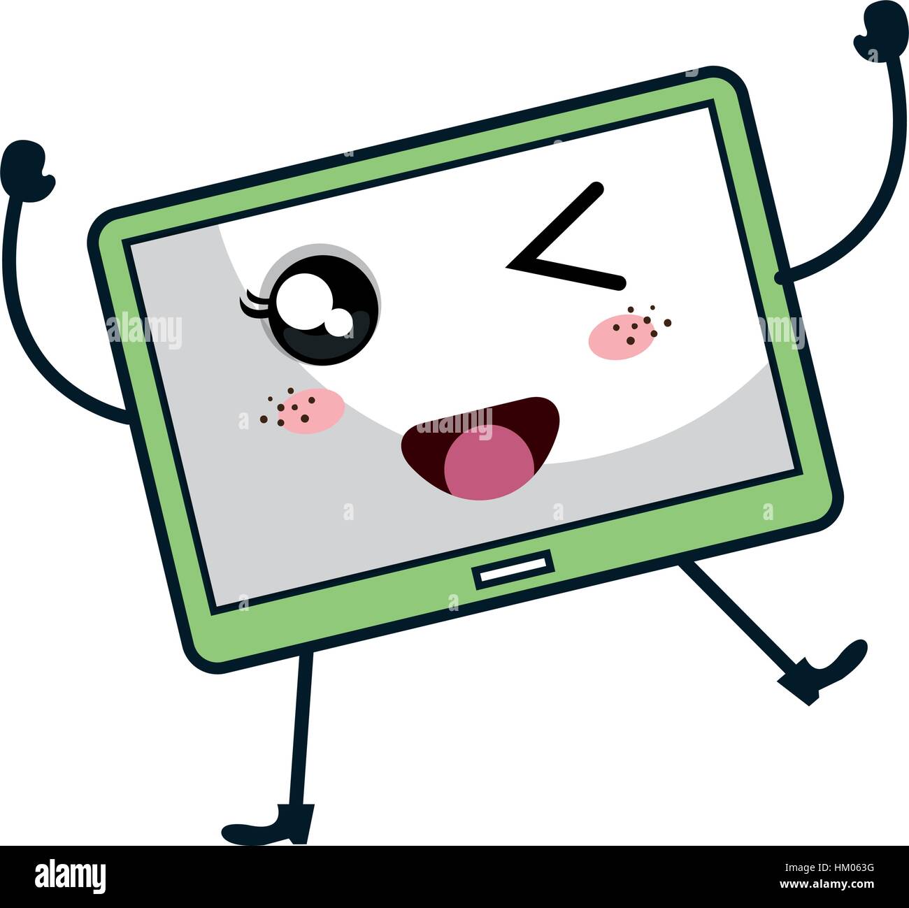 tablet device kawaii character vector illustration design Stock Vector ...