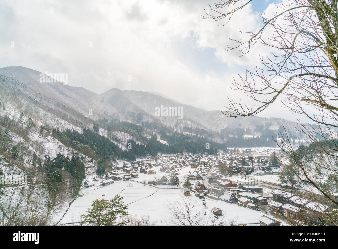 Winter Of Shirakawago with snow falling , Japan Stock Photo - Alamy