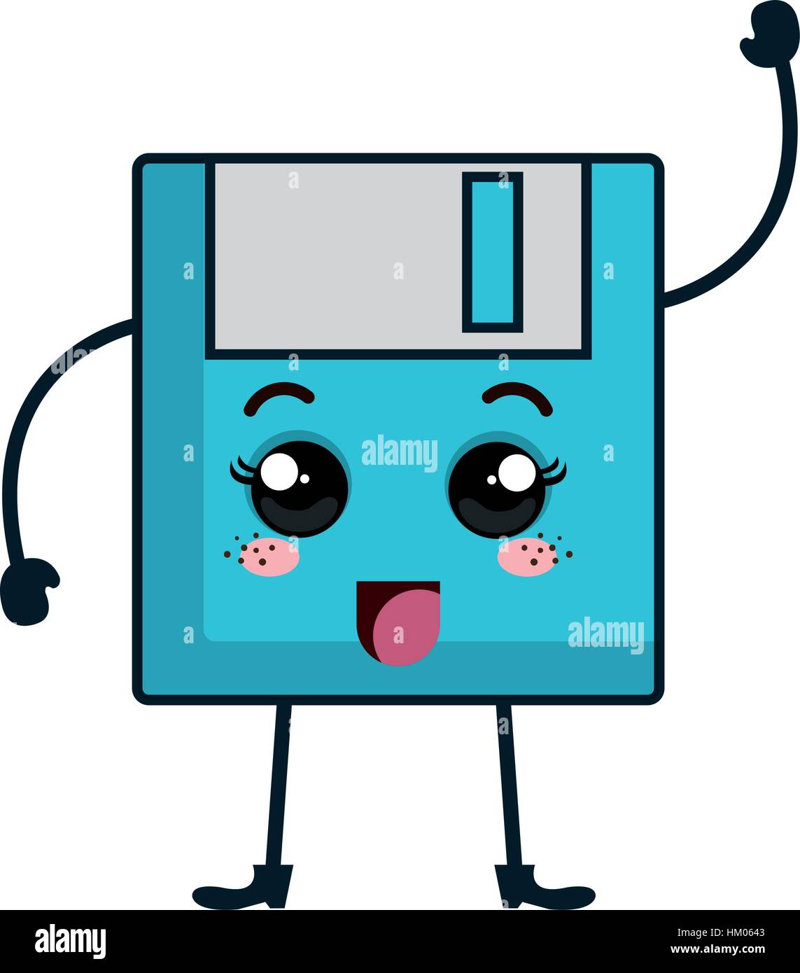 floppy disk kawaii character vector illustration design Stock Vector ...
