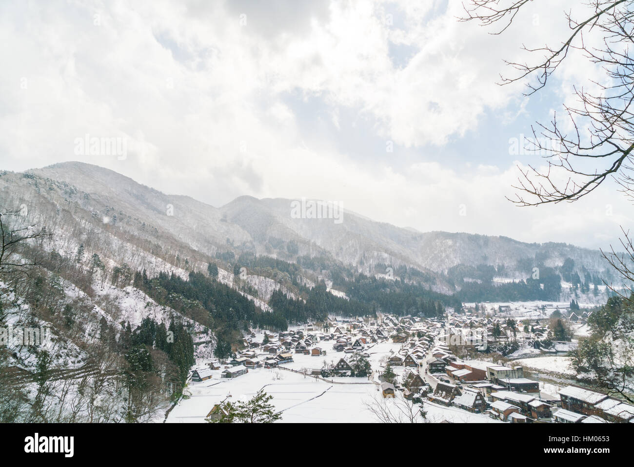 Winter Of Shirakawago with snow falling , Japan Stock Photo - Alamy