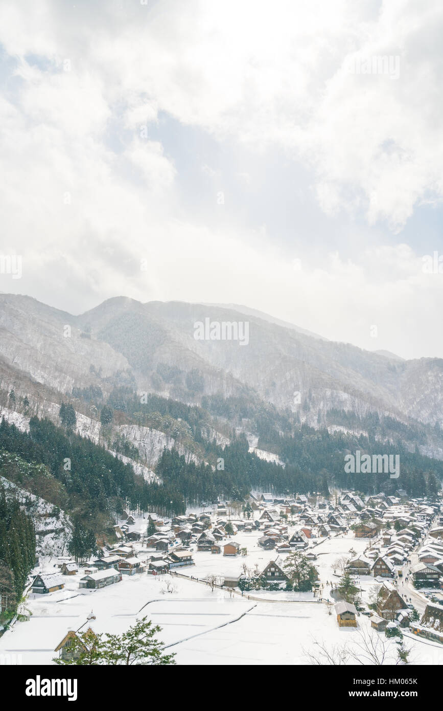Winter Of Shirakawago with snow falling , Japan Stock Photo - Alamy