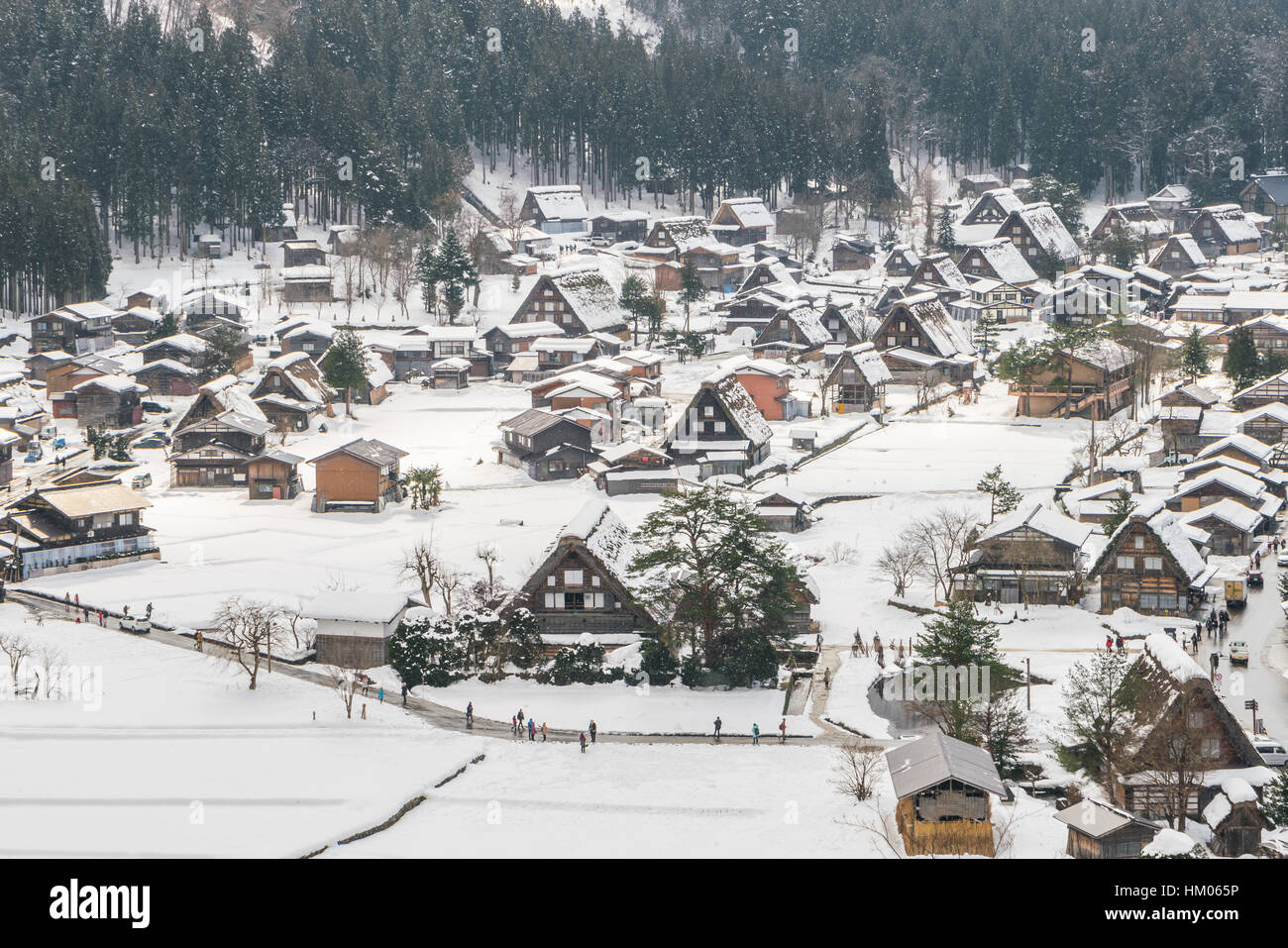Winter Of Shirakawago with snow falling , Japan Stock Photo - Alamy