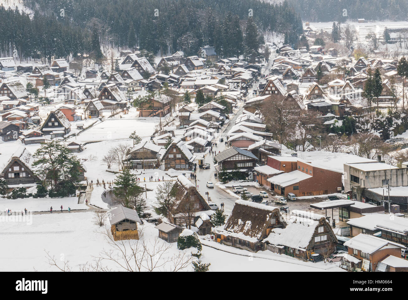 Winter Of Shirakawago with snow falling , Japan Stock Photo - Alamy