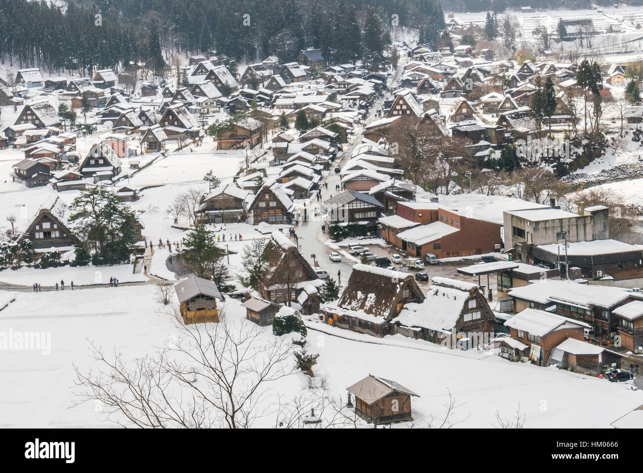 Winter Of Shirakawago with snow falling , Japan Stock Photo - Alamy