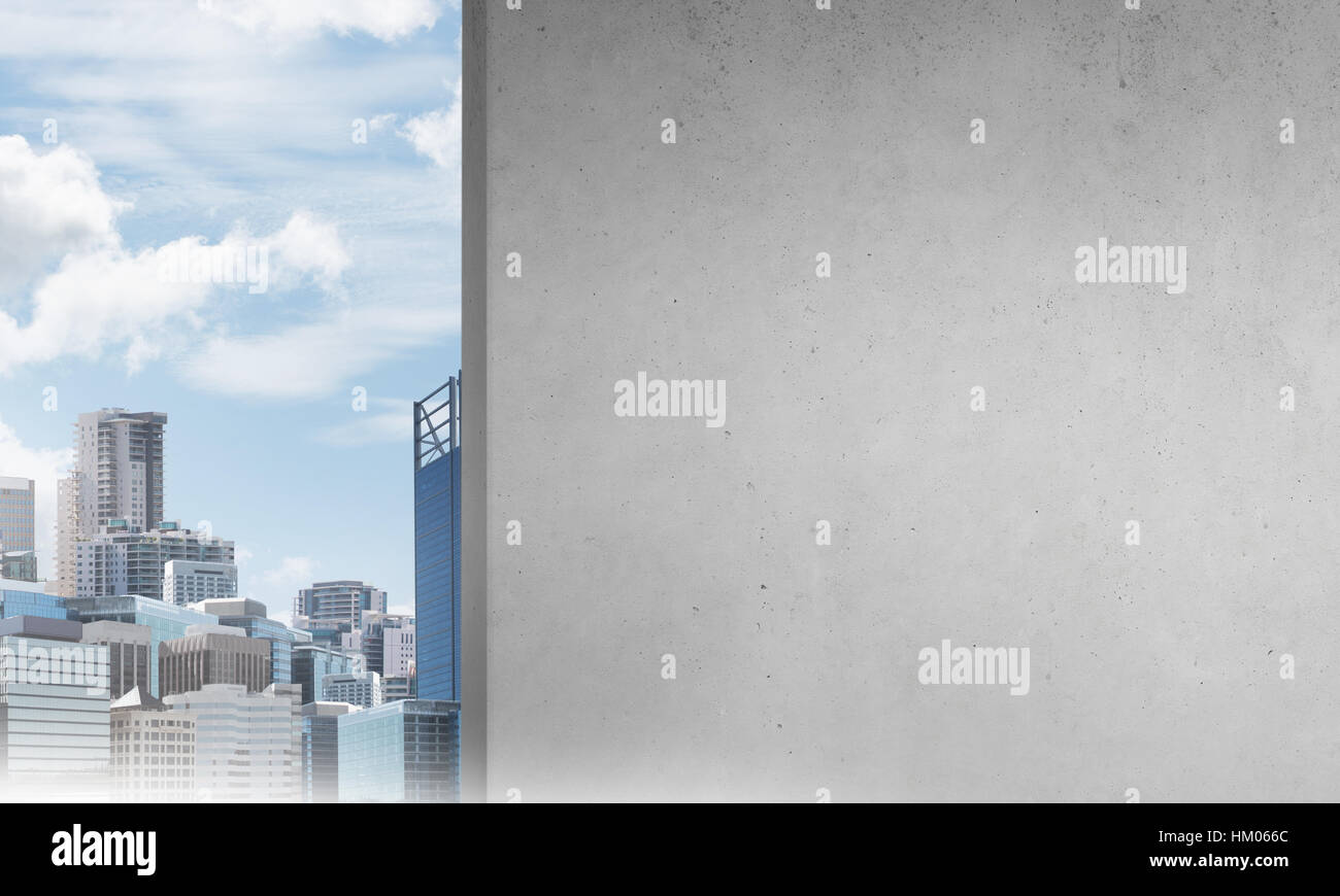 Concrete empty banner Stock Photo - Alamy