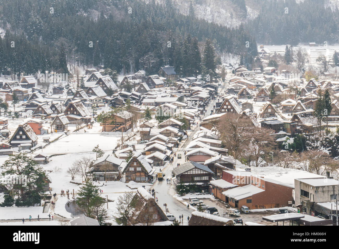 Winter Of Shirakawago with snow falling , Japan Stock Photo - Alamy