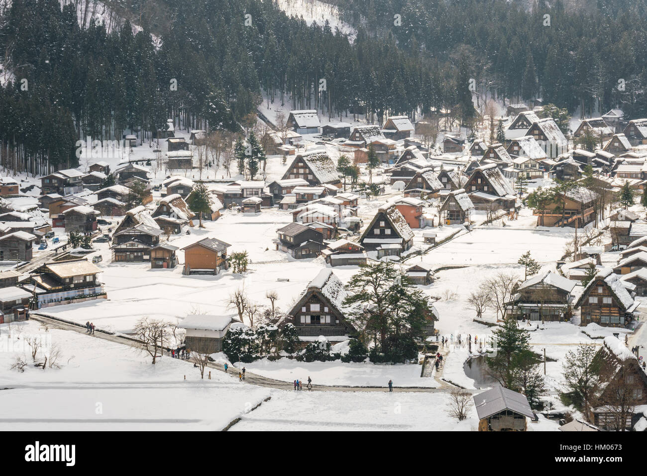 Winter Of Shirakawago with snow falling , Japan Stock Photo - Alamy