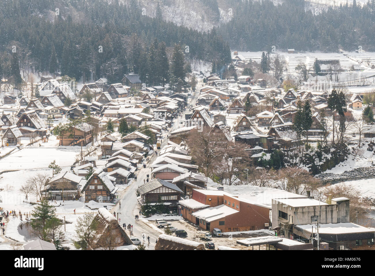 Winter Of Shirakawago with snow falling , Japan Stock Photo - Alamy
